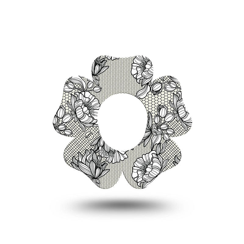 Dexcom G7 ExpressionMed tapes: Black Lace Flower – Pimp My Diabetes