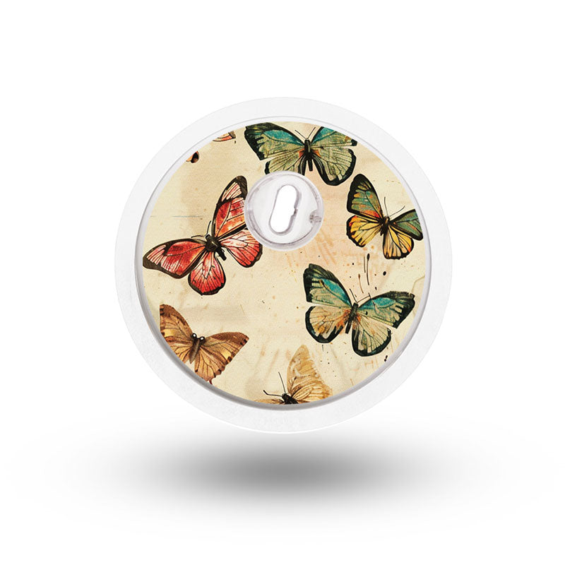 Freestyle Libre 3 sensor sticker: Vintage butterflies – Pimp My Diabetes