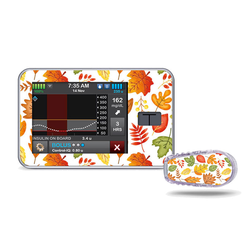 Tandem t:slim decorative sticker: Fall leaves – Pimp My Diabetes