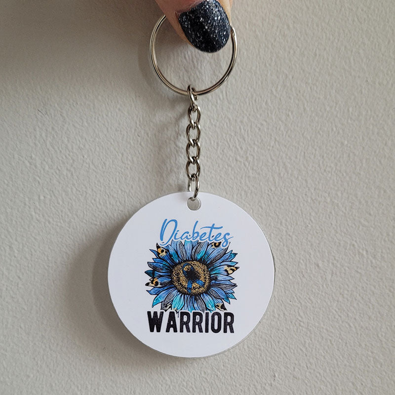 Diabetes warrior blue flower keychain – Pimp My Diabetes